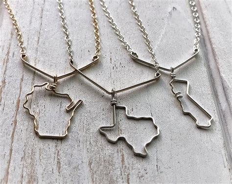 Choose Your Statecustom State Necklacestate Charm Necklace State