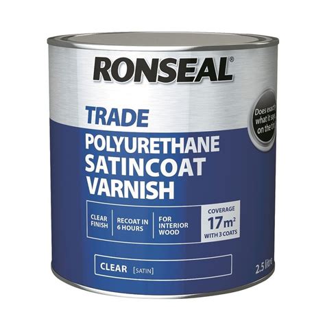 Ronseal Trade Polyurethane Satincoat Varnish 2 5l Eroofing