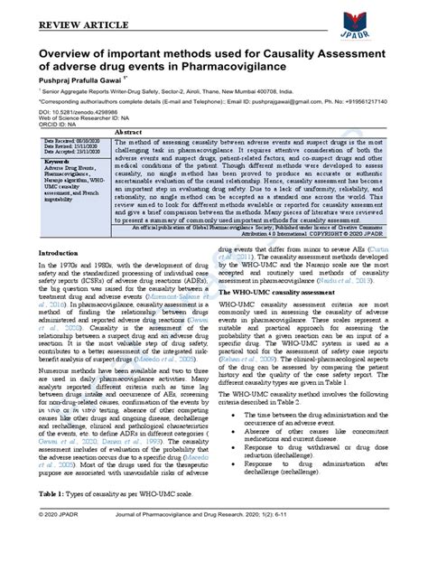 Causality Assessment Drugs Pdf