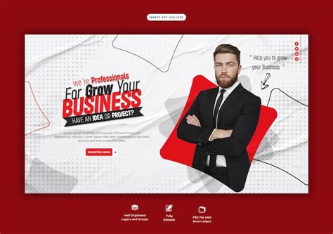 Агентство цифрового маркетинга и шаблон корпоративного веб баннера Бесплатно Psd Файл