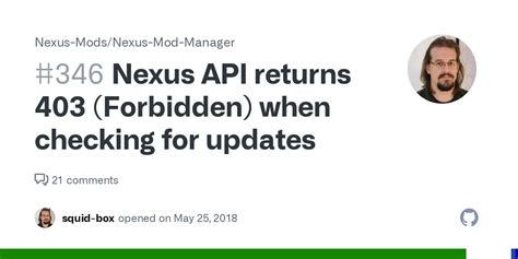 Nexus API Returns Forbidden When Checking For Updates Issue Nexus Mods Nexus Mod