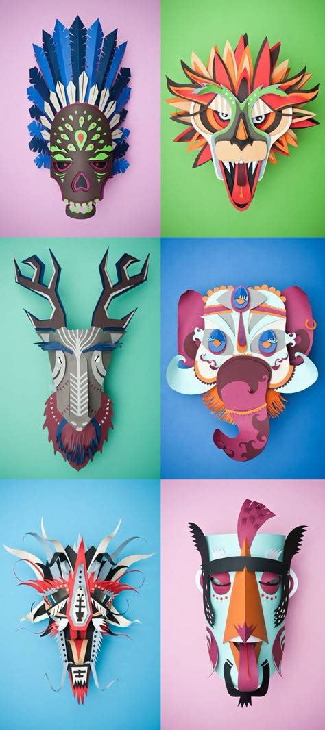 28 Cardboard Mask Ideas Cardboard Mask Mask Cardboard Art