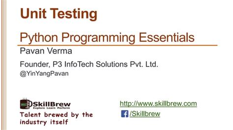 Python Programming Essentials M39 Unit Testing Ppt