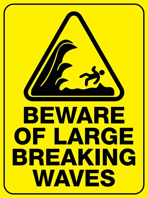 Beware Of Large Breaking Waves Sign New Signs