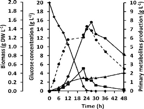 Time Course Of Growth Glucose Consumption Lactate Acetate And Download Scientific Diagram