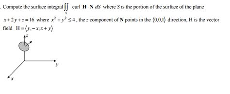 solved compute the surface integral doubleintegral s curl h