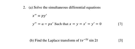 Solved A ﻿solve The Simultaneous Differential