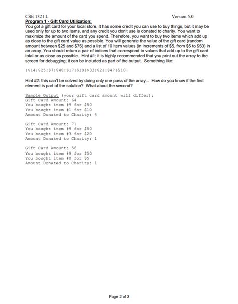 Cse 1321 L Version 50 Cse 1321l Programming And
