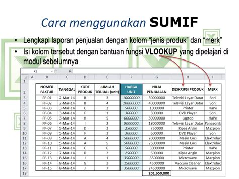 belajar ms excel rumus sumif penjumlahan pintar memilih data