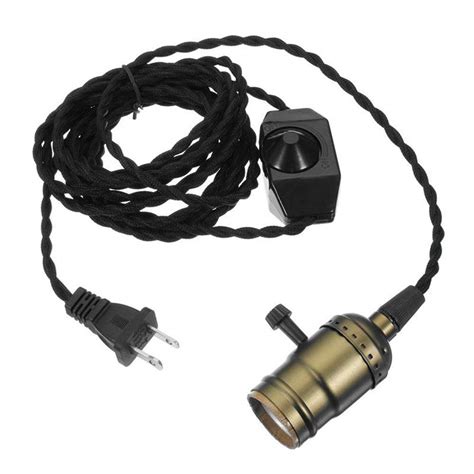 Single Vintage Bulb Cord Edison Socket Lamp Plug Pendant Light With Dimmer Zhma Industrial Diy