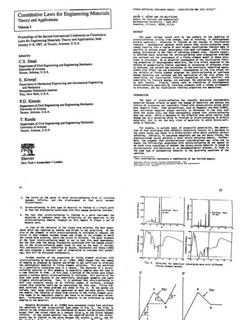 Constitutive Laws For Engineering Materials Theory And Applications Pdf Finite Element