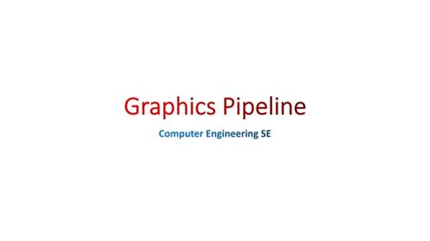 Graphics Pipeline Ppt