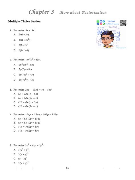 S3 Ch3 More About Factorization Q Pdf