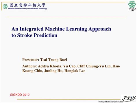 Ppt An Integrated Machine Learning Approach To Stroke Prediction