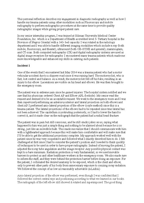 Reflection Hcpc This Personal Reflection Describes My Engagement In