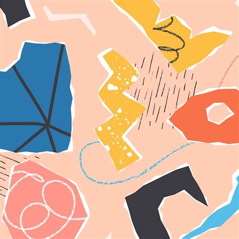 컷아웃 콜라주 패턴 디자인 무료 벡터