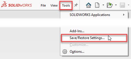 How To Save And Restore SOLIDWORKS User Settings PLM Group Support Center