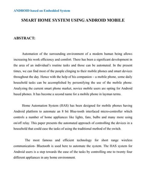 Android Based Home Automation Control Ppt