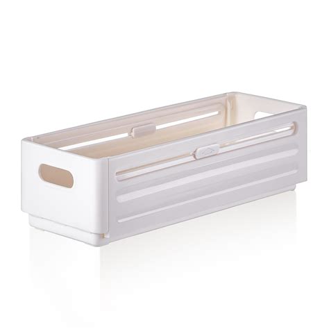 Retractable Plastic Storage Bins Foldable Stackable Desk Drawer Organizers And Storage Drawer