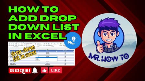 How To Add Drop Down List In Excel YouTube