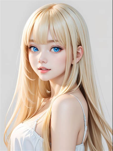 A Close Up Of A Woman With Long Blonde Hair And Blue Eyes Seaart Ai