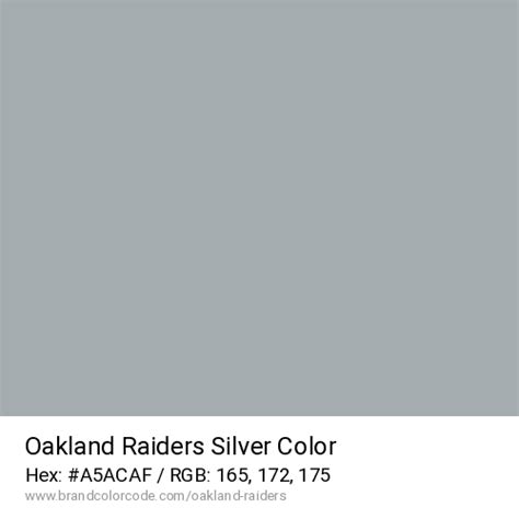 Oakland Raiders Brand Color Codes