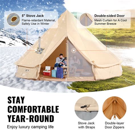 Vevor Canvas Bell Tent 4 Seasons 7 M2297 Ft Yurt Tent Canvas Tent