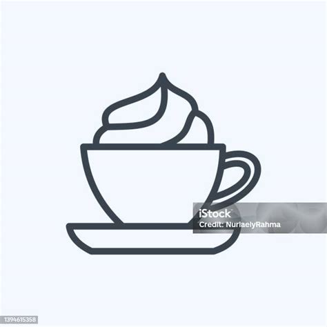 아이콘 비엔나 커피 음료 기호에 적합합니다 선 스타일 편집 가능한 간단한 디자인 디자인 템플릿 벡터 간단한 기호 그림 커피 마실