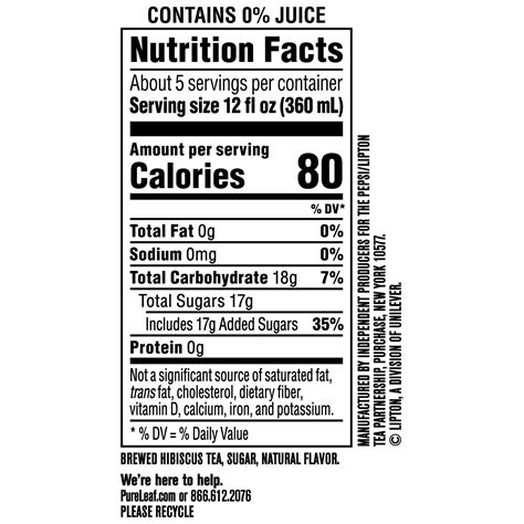 Lipton Pure Leaf Mango Hibiscus Tea 1 Ct Shipt