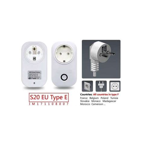 Sonoff S20 Smart Socket Wifi Smart Socket Eu Type E Im171108007