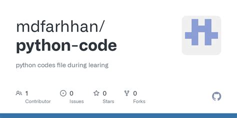 Github Mdfarhhanpython Code Python Codes File During Learing