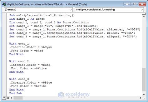 Excel Vba To Highlight Cell Based On Value 5 Examples Exceldemy