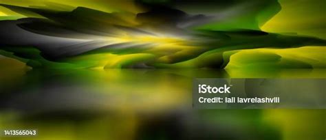 호수 위에 초현실적 인 구름의 풍경 추상적 인 세계 3d 일러스트레이션 무지개에 대한 스톡 사진 및 기타 이미지 무지개 산 자연 Istock