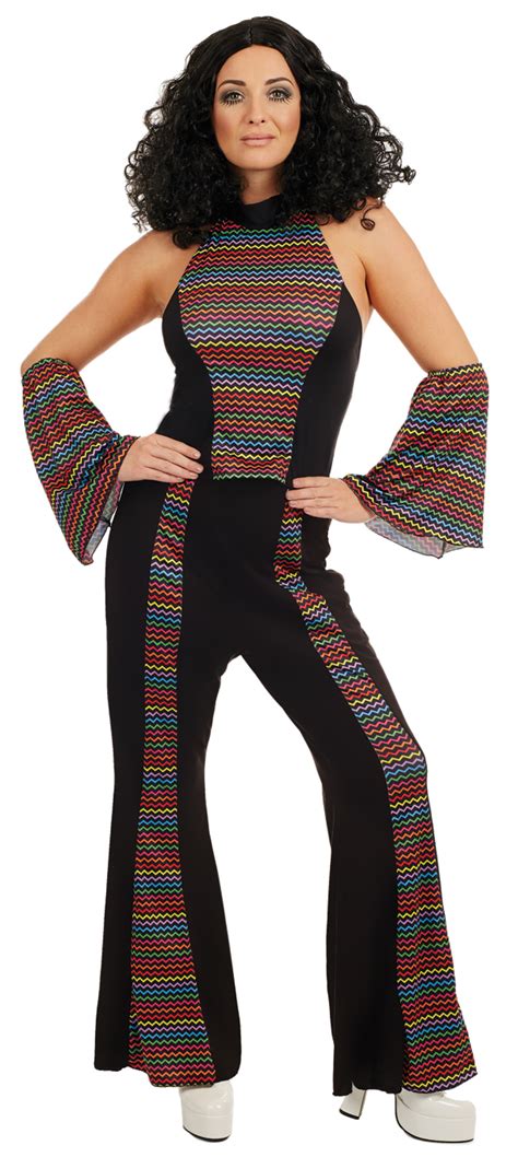 Disco Diva Ladies Fancy Dress Groovy Funky 70s 1970s Womens Adult