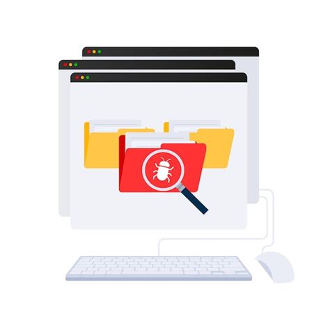 Premium Vector Search For Viruses In File Folder Antivirus Software Searching Spam And Viruses