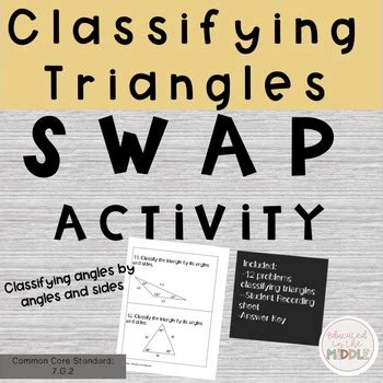 Classifying Triangles Game SWAP By Educated In The Middle TpT