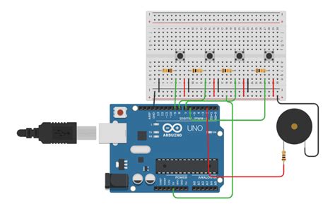 Circuit Design Arduino Piano Tinkercad
