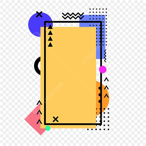 Rectangle Text Box PNG Image Text Box Geometric Rectangle Memphis Cute Color Text Box