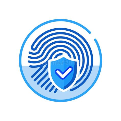 fingerprint scan security biometric identification with shield and