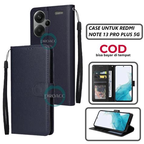 Jual Flip Wallet Xiaomi Redmi Note Pro Plus G Premium Casing Cover Case Hitam Jakarta