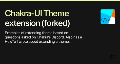 Chakra UI Theme Extension Forked Codesandbox