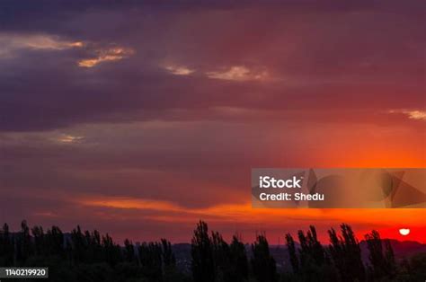 극적인 빛과 풍경포화 하늘과 구름과 아름 다운 황금 일몰 0명에 대한 스톡 사진 및 기타 이미지 0명 경관 계절 Istock