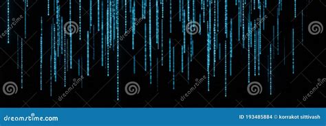 Stream Of Binary Matrix Code Numbers On The Screen Panorama 3d