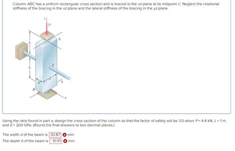 Solved Column Abc Has A Uniform Rectangular Cross Section