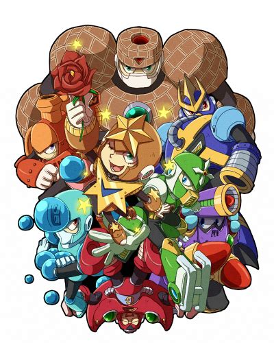 Star Man Gravity Man Napalm Man Wave Man Gyro Man And 3 More Mega Man And 2 More Drawn By