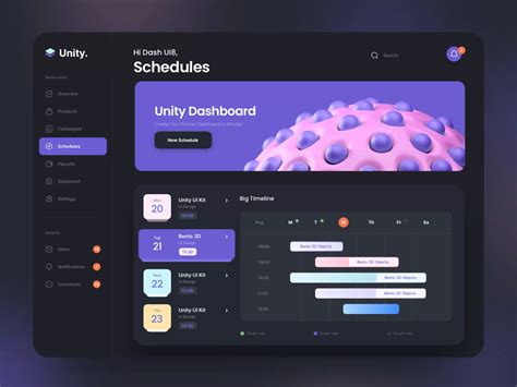 Unity Dashboard Kit Schedules Artofit
