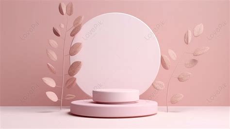 3d 렌더링 높은 스탠드에 부드러운 파스텔 톤과 잎이 무성한 나뭇잎으로 미용 제품 홍보 제품 디스플레이 배경 스탠 배경