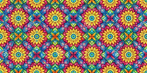 Seamless Colorful Abstract Background Pattern Tile Generative By Ai Stock Illustration