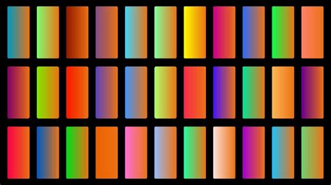 Colorful Carrot Color Shade Linear Gradient Palette Swatches Web Kit Rounded Rectangles Template