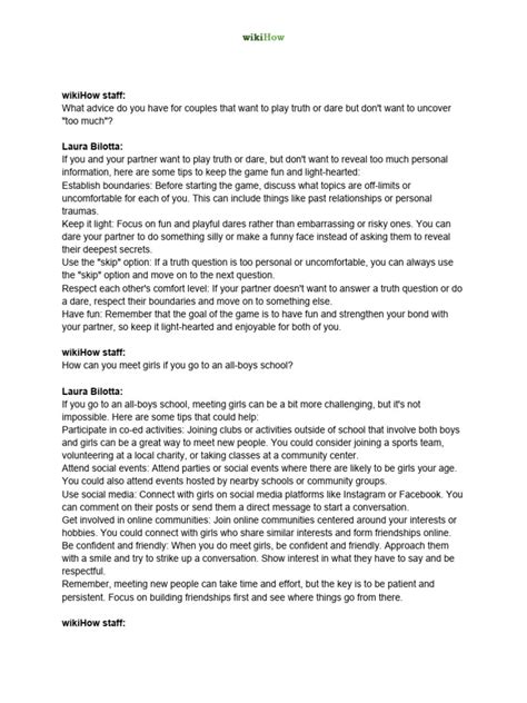 Wikihow Expert Interview Transcript Laura Pdf Tinder App Human Communication